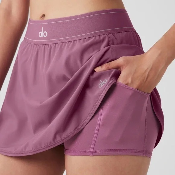 ALO Yoga | Shorts | Alo Yoga Match Point Tennis Skirt In Soft Mulberry ...